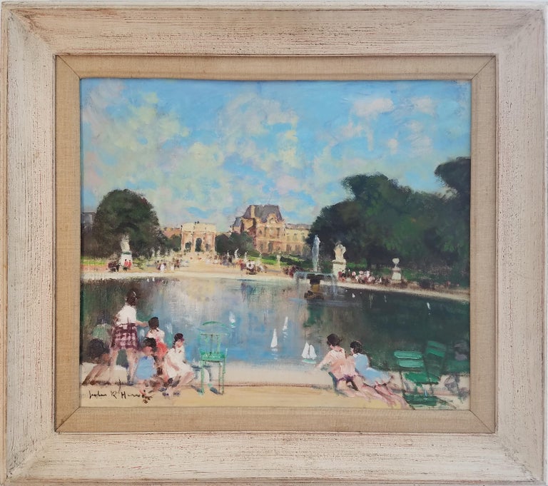 Jules René Hervé - "Bassin des Tuilleries and the Louvre, Paris ...