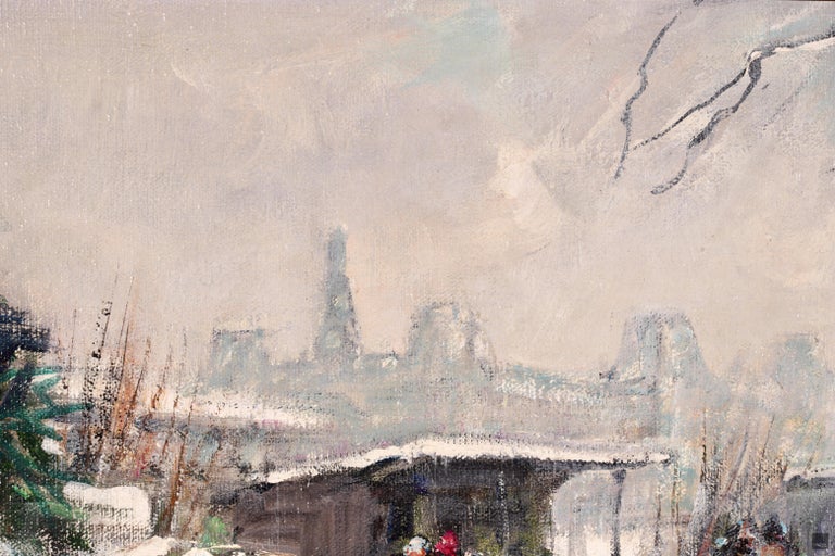 Jules René Hervé - L'arbre de noel - Impressionist Oil, Figures in ...