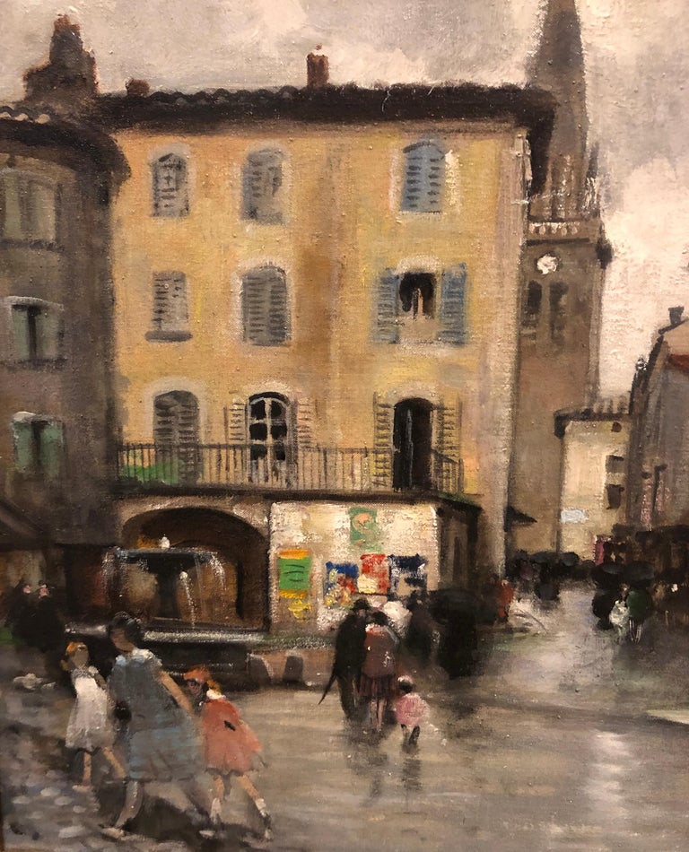 Jules René Hervé - Oil painting 'The Square' by Jules Rene Herve ...