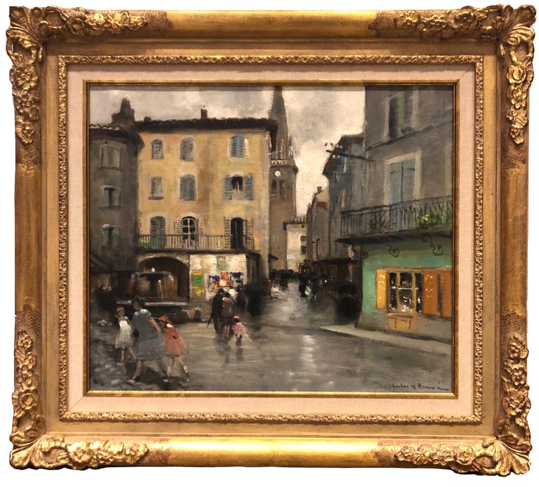 Jules René Hervé - Oil painting 'The Square' by Jules Rene Herve ...