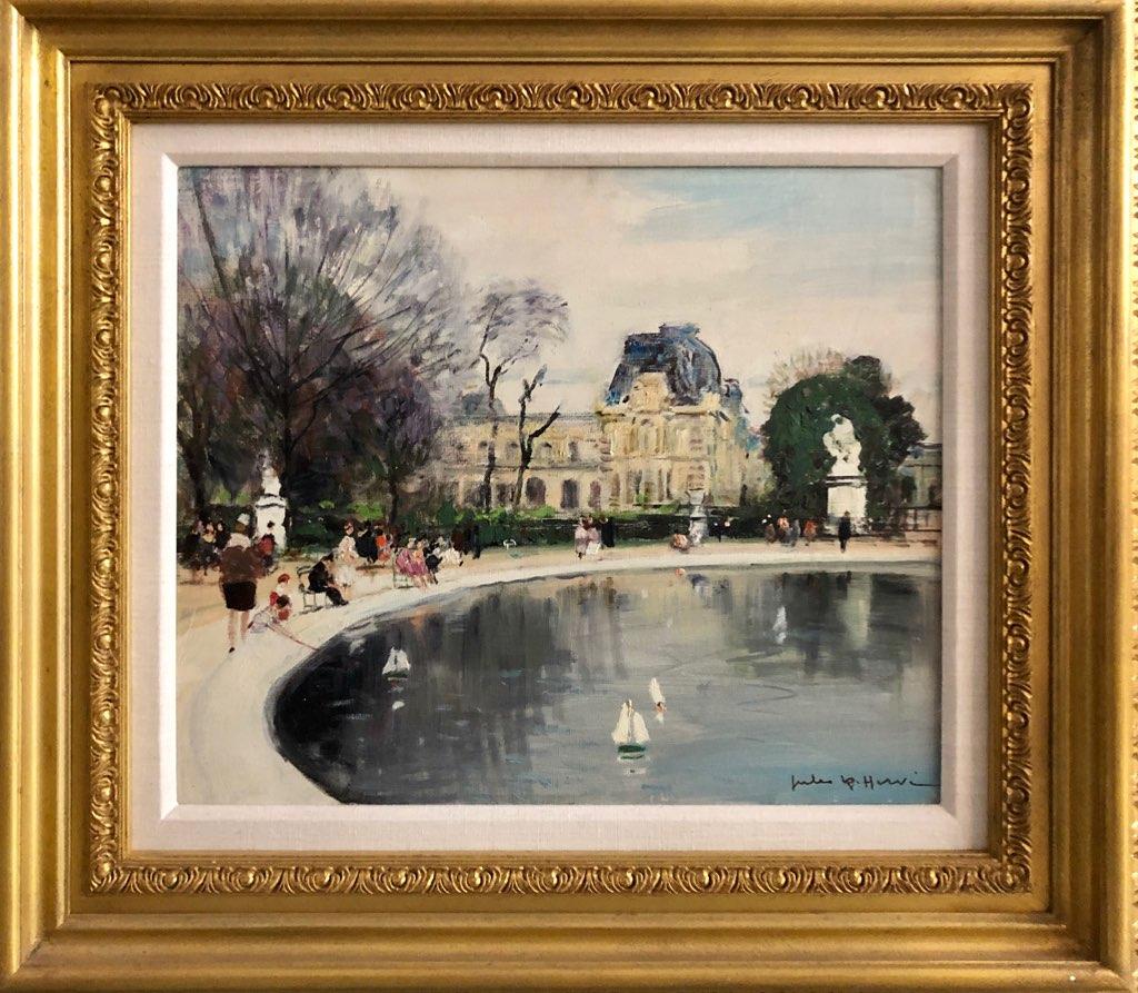 Jules René Hervé - Paris Le Basin des Tuilleries, Oil on Canvas For ...