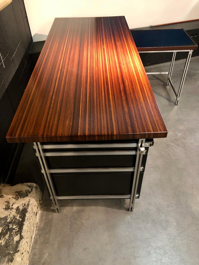 Jules Wabbes L Shaped End Grain Desk Wenge For Sale at 1stDibs
