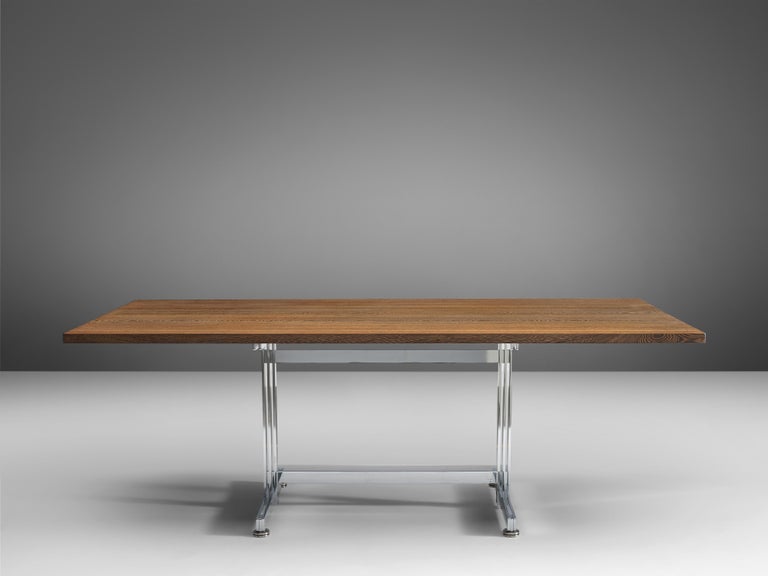Jules Wabbes Writing or Dining Table in Wengé For Sale at 1stDibs