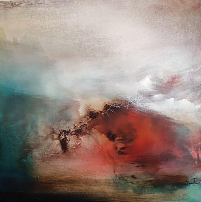Julia Swaby - Red Glazed Mountain, Painting, Oil on Canvas For Sale at ...