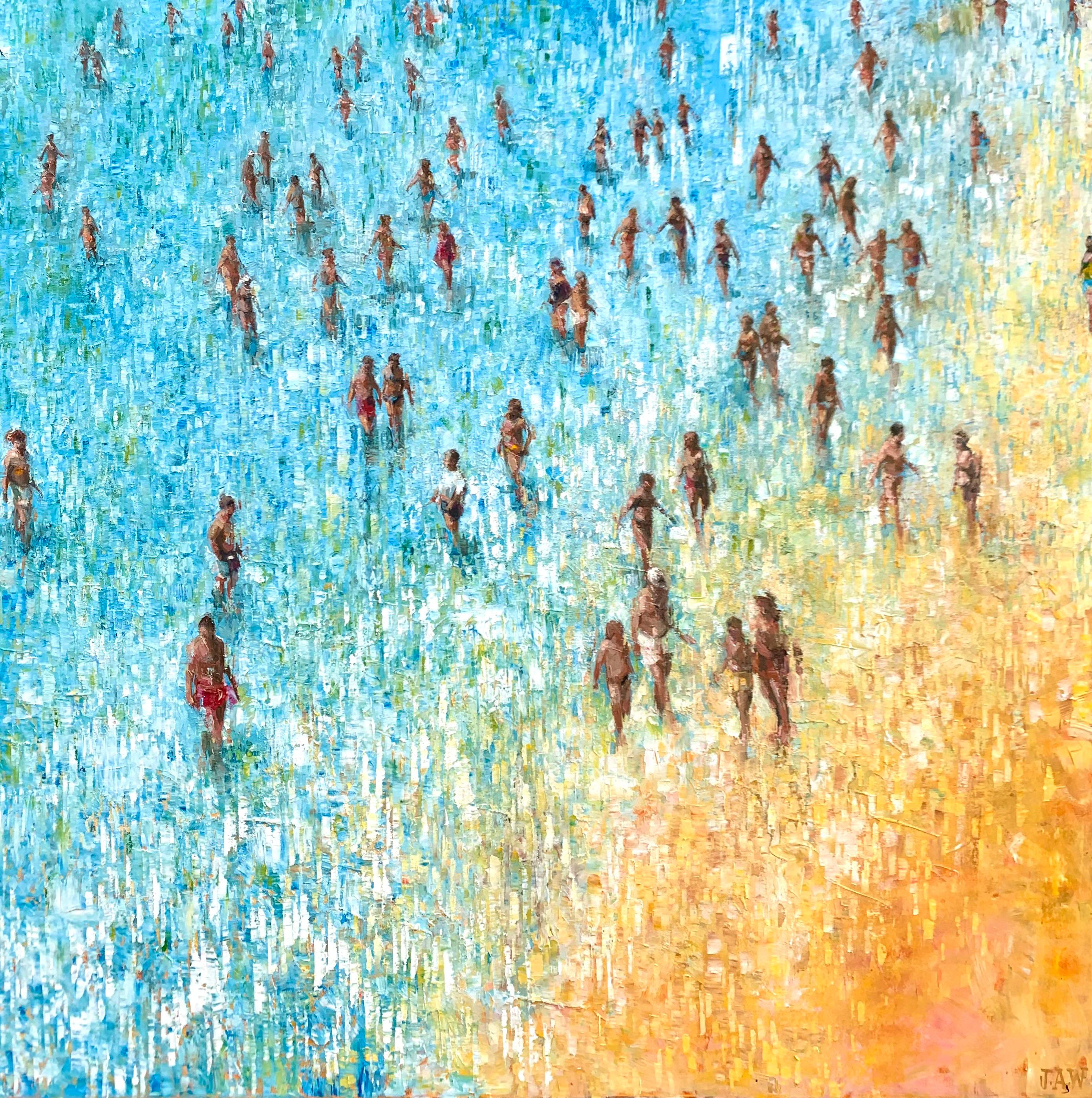 Julia Whitehead - Kicking Waves - Contemporary crowds Beach Views ...