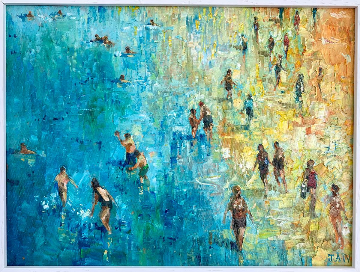 Julia Whitehead - Beach Life - contemporary Crowds Views People Figures ...