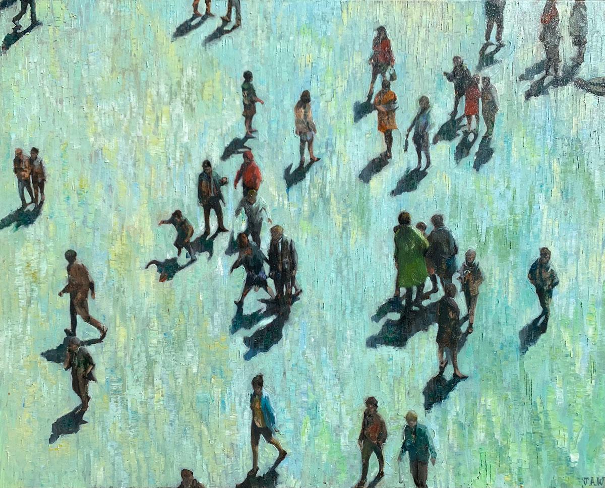 Julia Whitehead - Rainbow Nation II - Colourful Crowded Scene of People ...