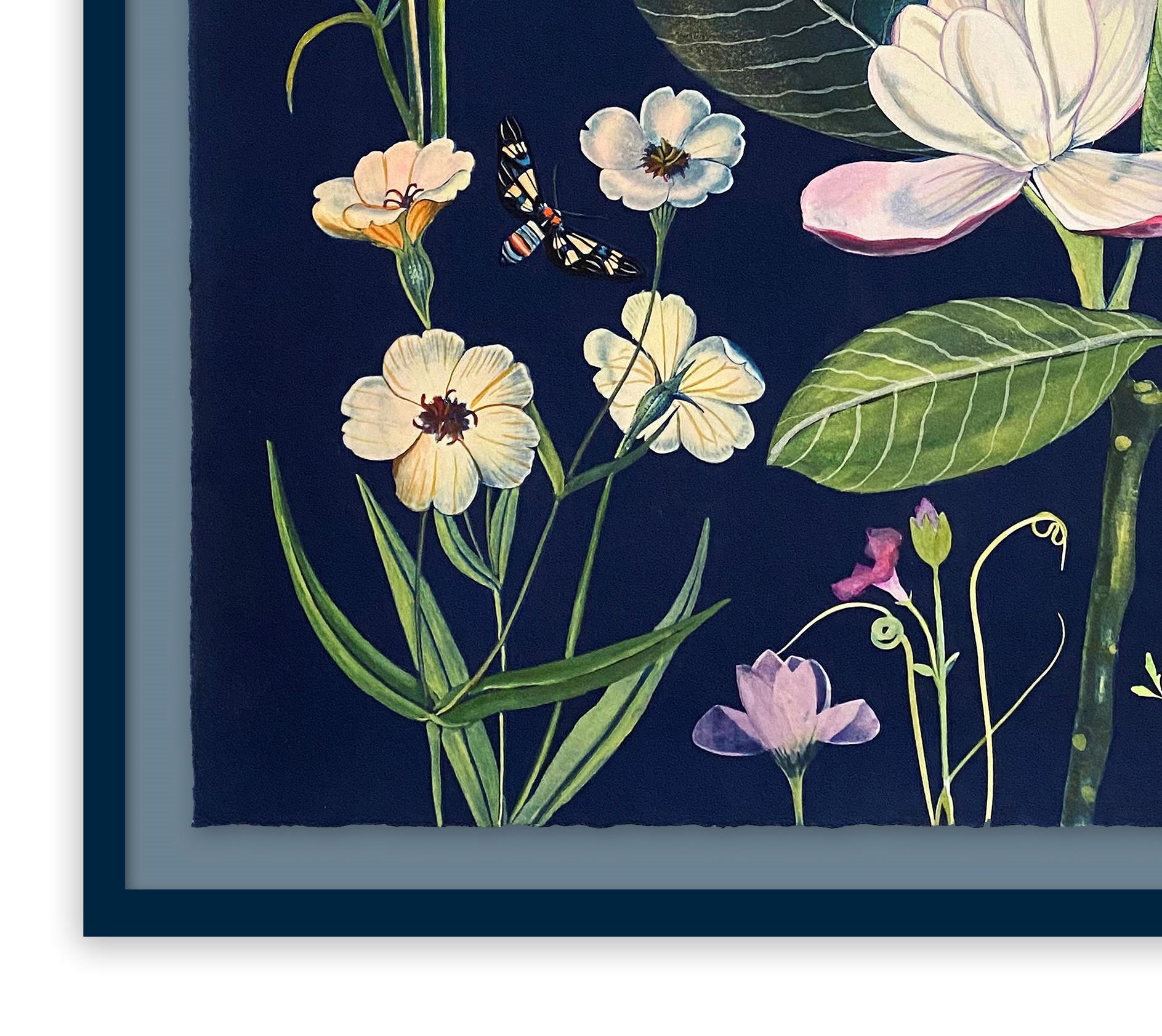 Julia Whitney Barnes - Cyanotype Painting in Indigo (Magnolia ...