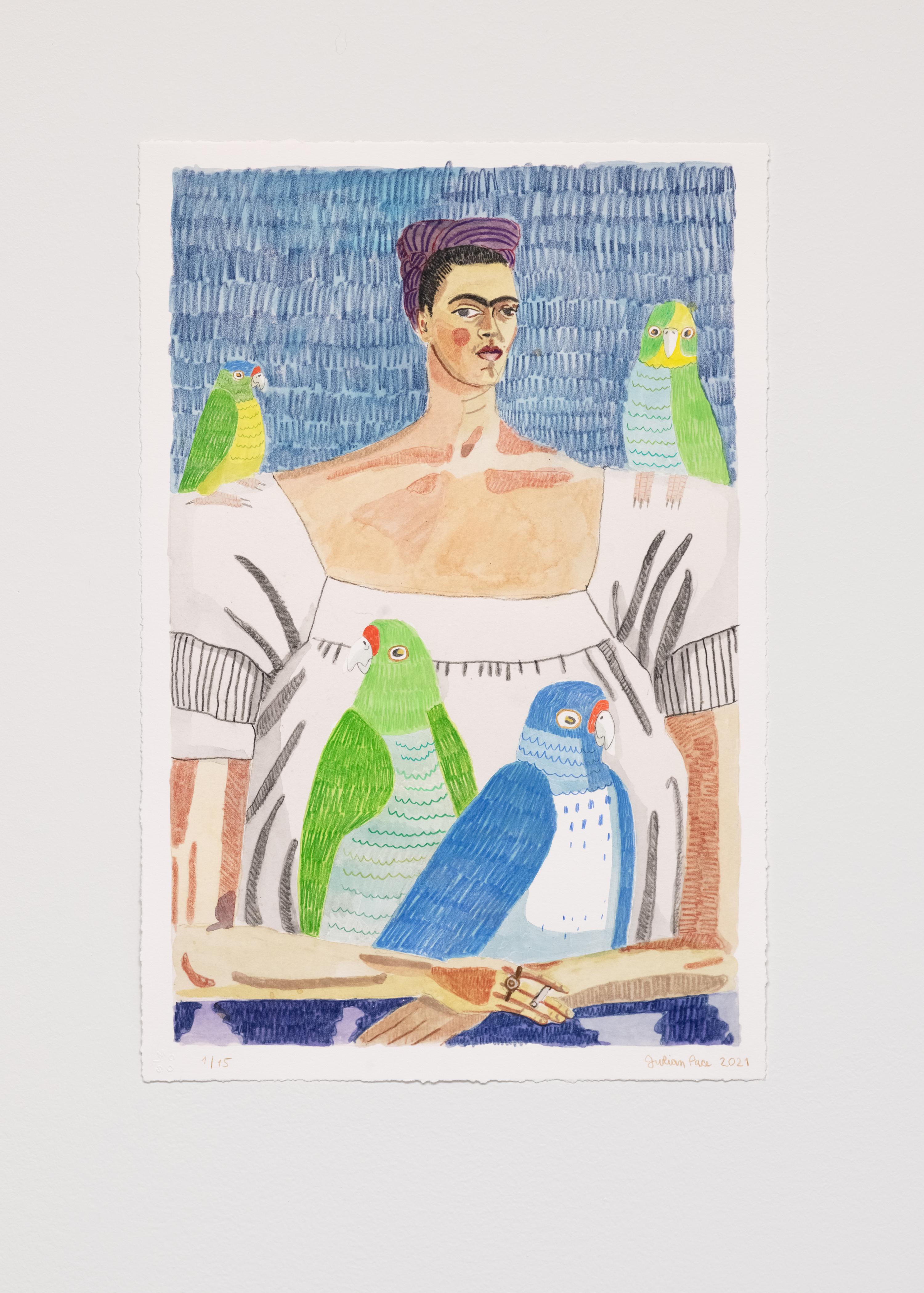 Julian Pace - Frida and Parrots For Sale at 1stDibs | julian pace art ...