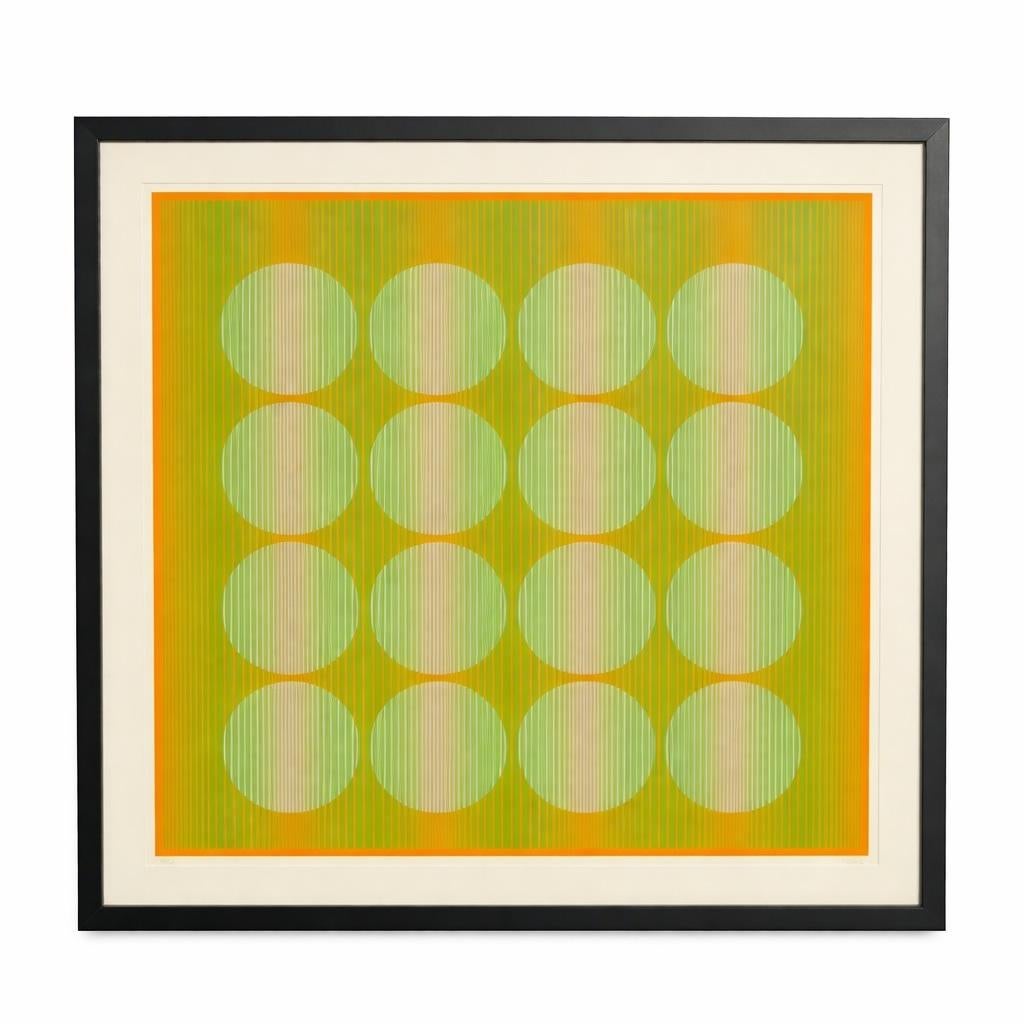 Julian Stanczak - Julian Stanczak Blue Op Art Screen Print For Sale at ...