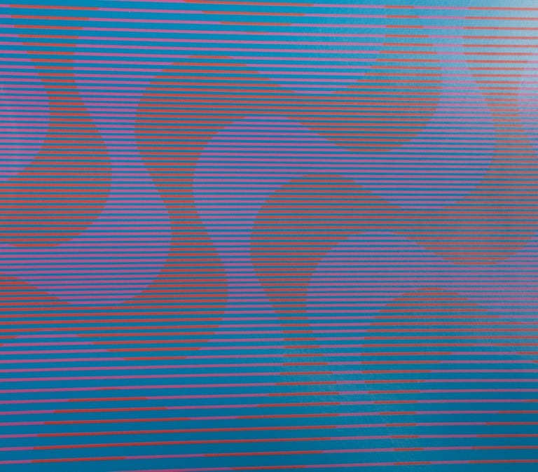 Julian Stanczak - Julian Stanczak Blue Op Art Screen Print For Sale at ...