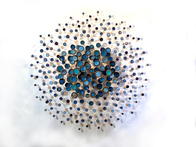 Julie Maren - Blue Sky, Azure Cobalt Mixed Media Wall Mounted Sculpture ...