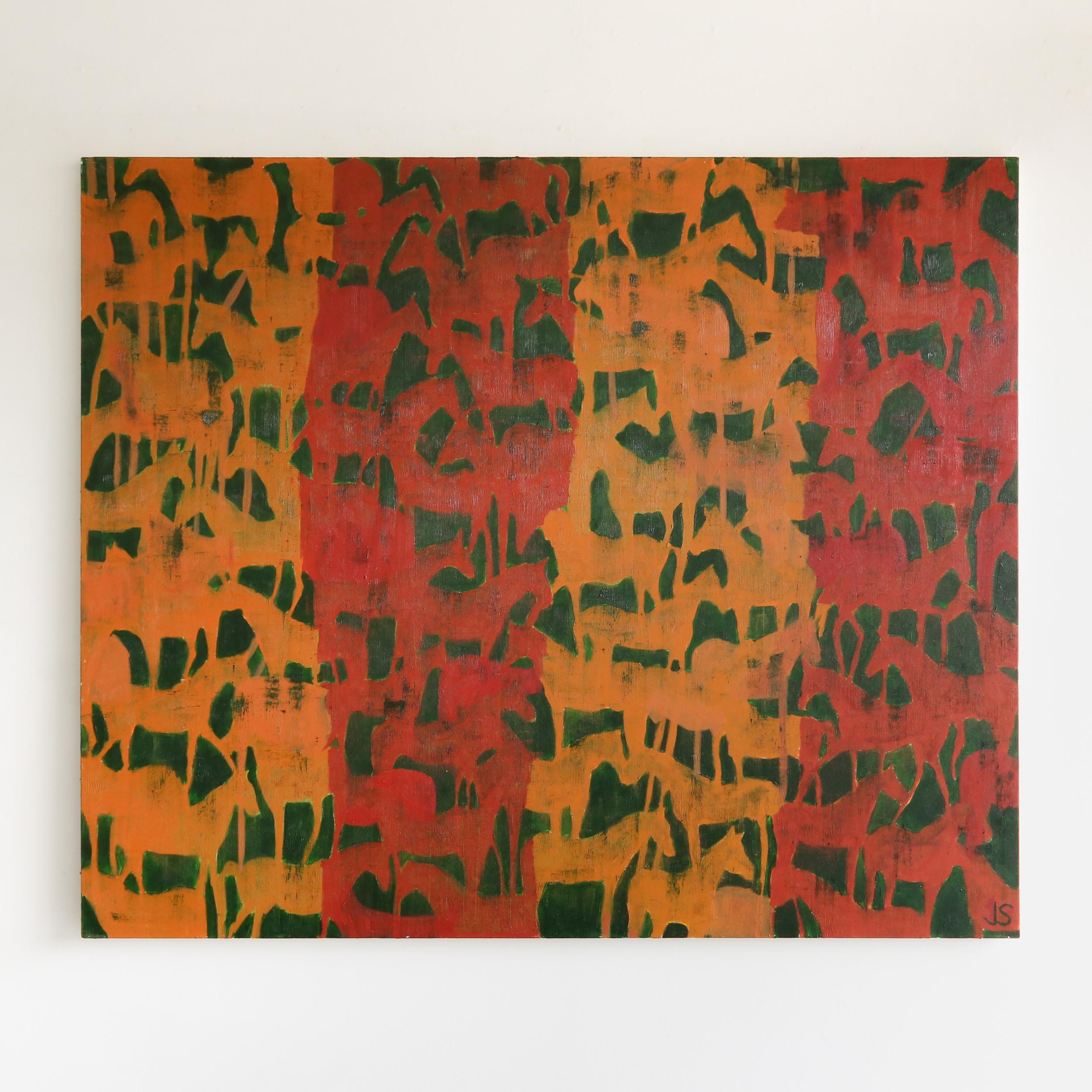 Julie Sneed - Green Red Orange Horses For Sale at 1stDibs