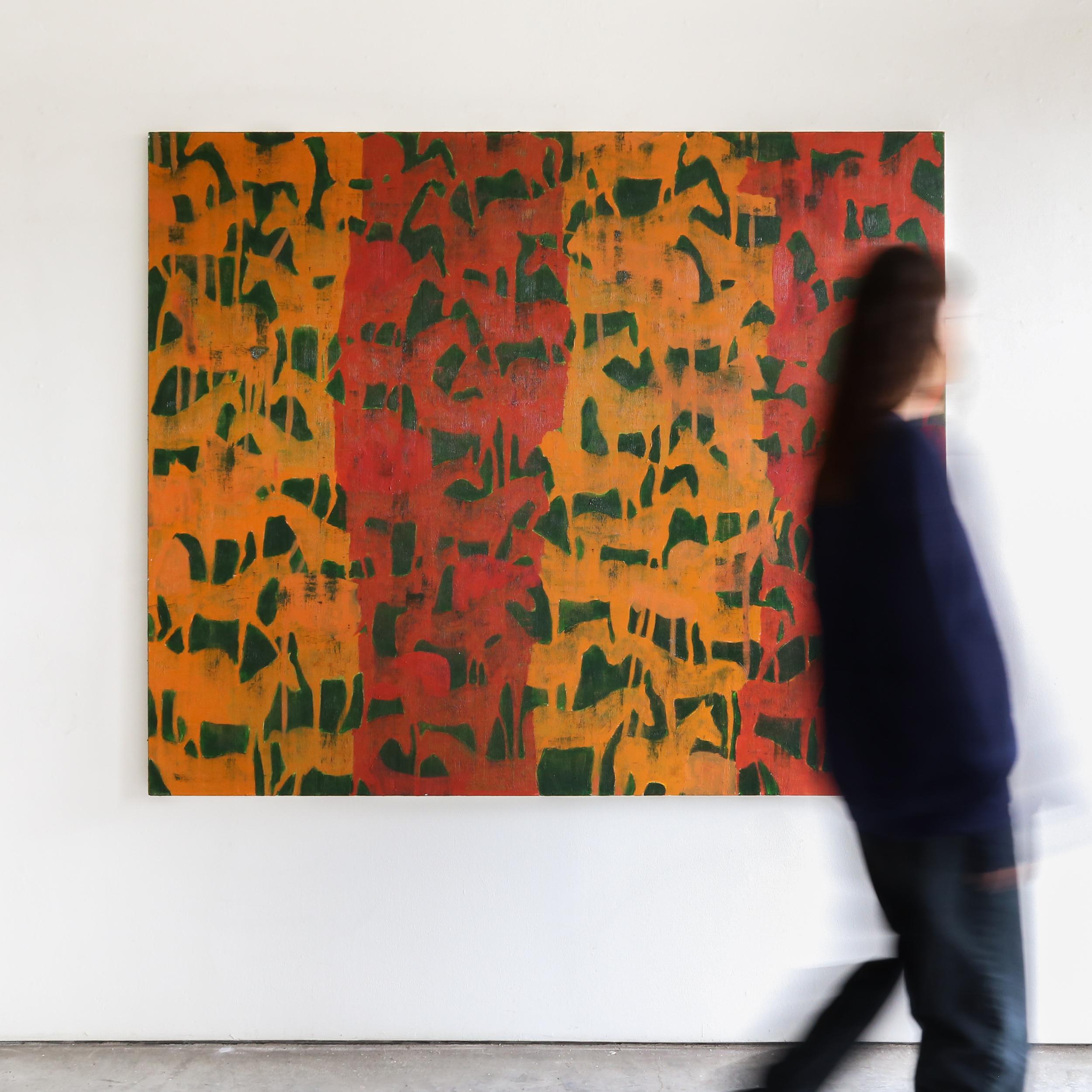 Julie Sneed - Green Red Orange Horses For Sale at 1stDibs