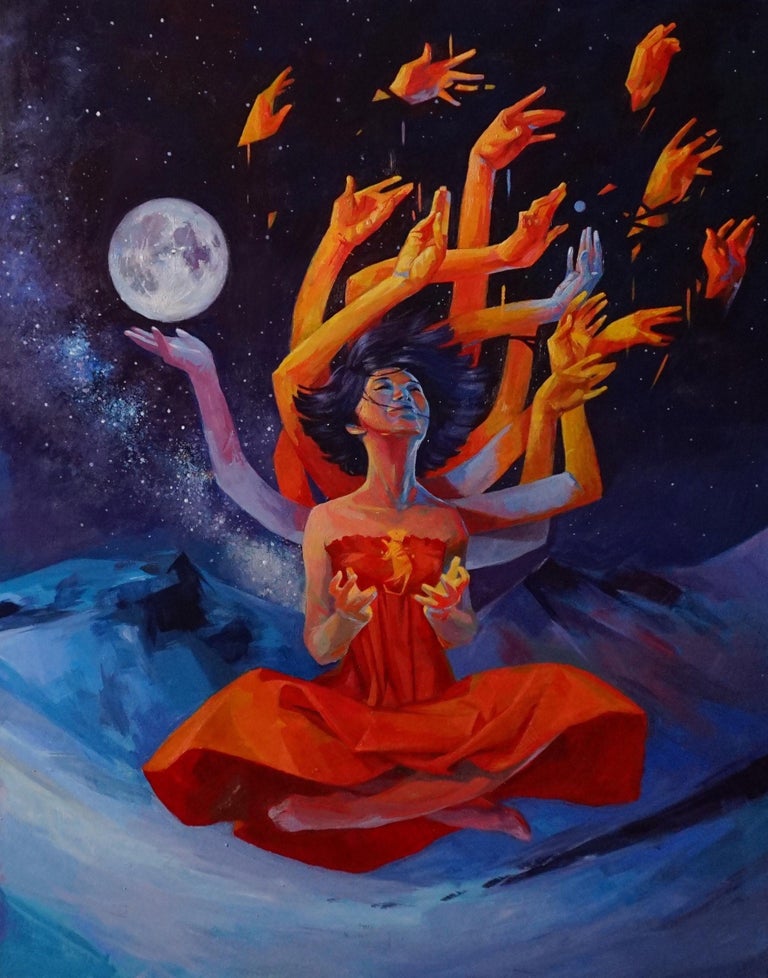 Julio Labra - "Ember" Acrylic painting For Sale at 1stDibs