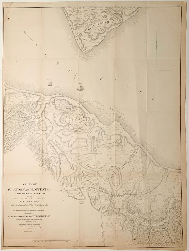 Julius Bien - Map of the American Revolution Siege of Yorktown For Sale ...
