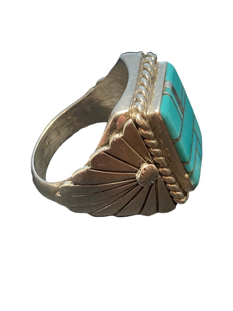 Julius Burbank Native American Navajo Sterling Robin's Egg Turquoise ...
