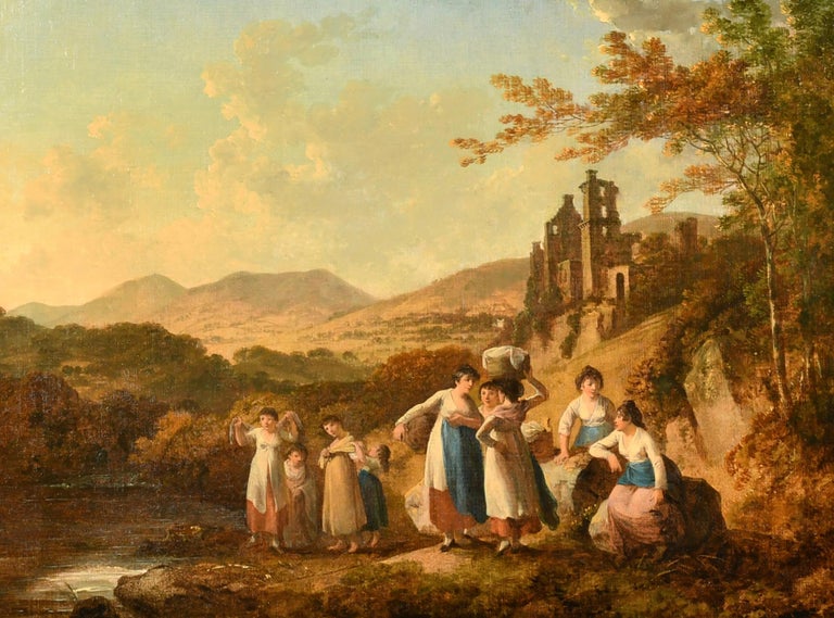 Julius Caesar ibbetson - Roslyn Castle with Figures dancing in the ...