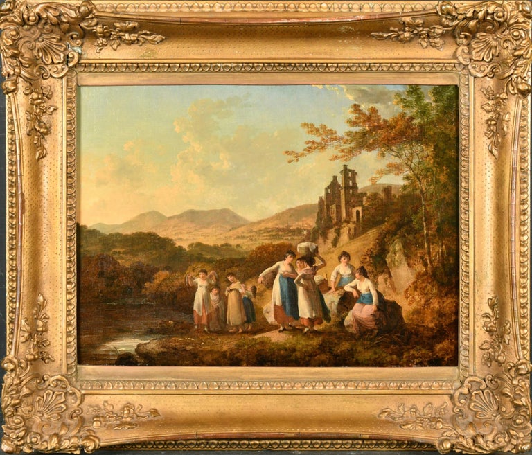 Julius Caesar ibbetson - Roslyn Castle with Figures dancing in the ...