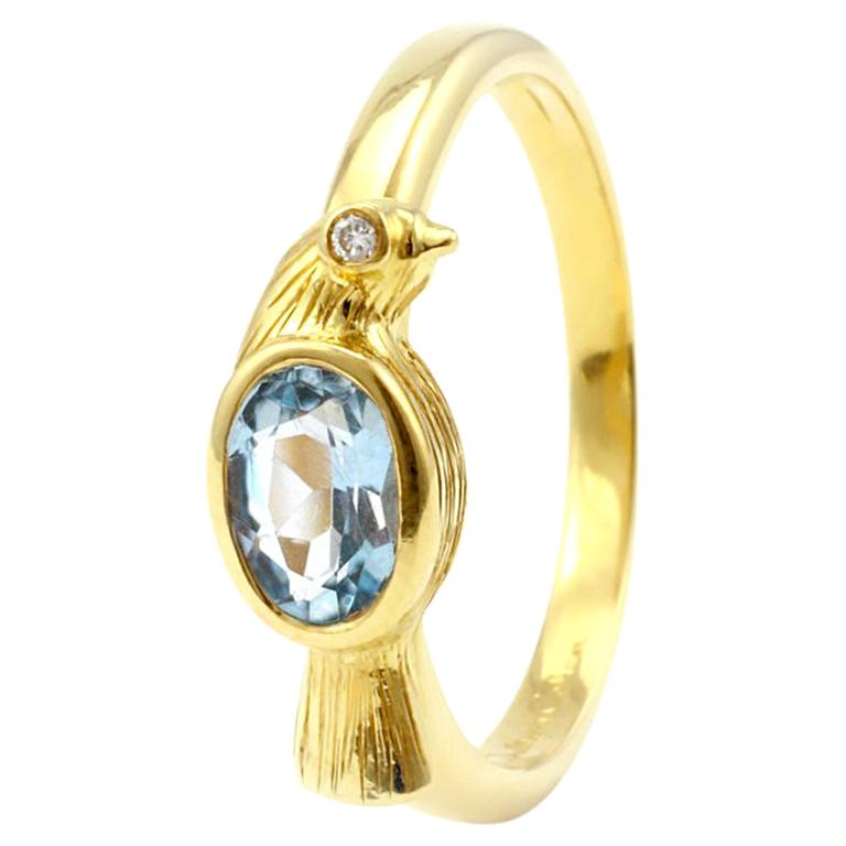 Julius Cohen Aquamarine Bird Ring at 1stDibs
