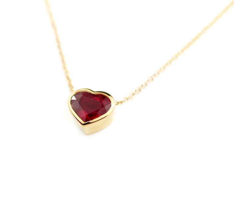 Julius Cohen Ruby Heart Necklace For Sale at 1stDibs | heart ruby ...