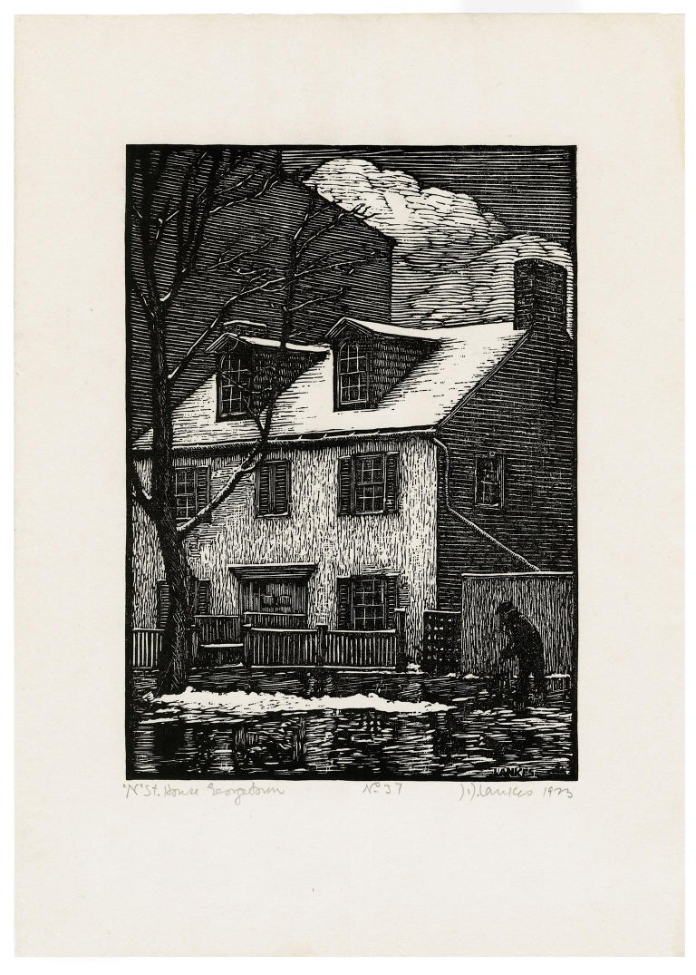 Julius J. Lankes - "'N' Street House, Georgetown" — 1920s American Arts ...