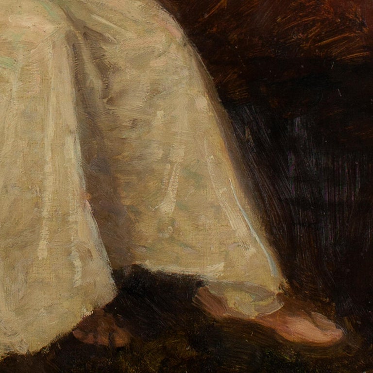 Julius Paulsen - Julius Paulsen, At Bedtime, Oil Painting For Sale at ...