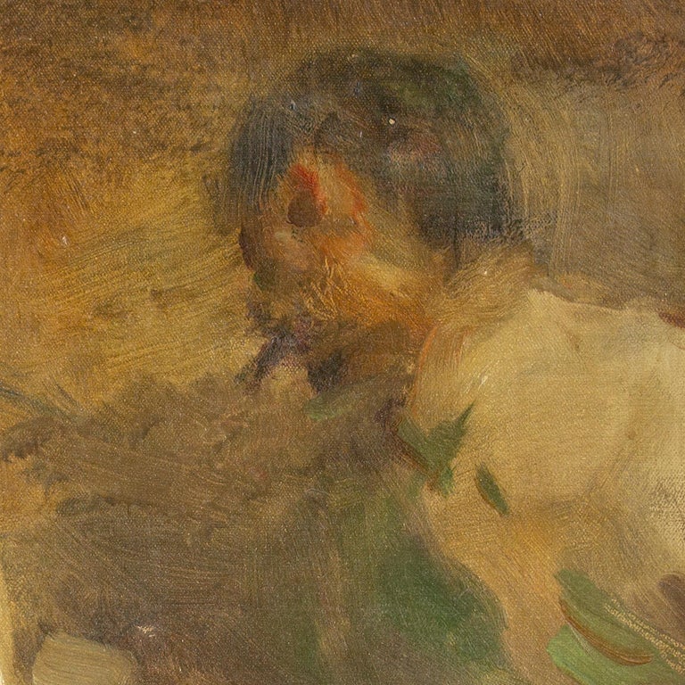 Julius Paulsen - Julius Paulsen, Self-Portrait With Model, Oil Painting ...