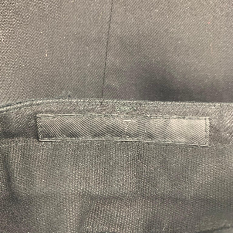 JULIUS_7 by TATSURO HORIKAWA Size L Black Cotton Crack Twisted Leg Jeans For Sale at 1stDibs