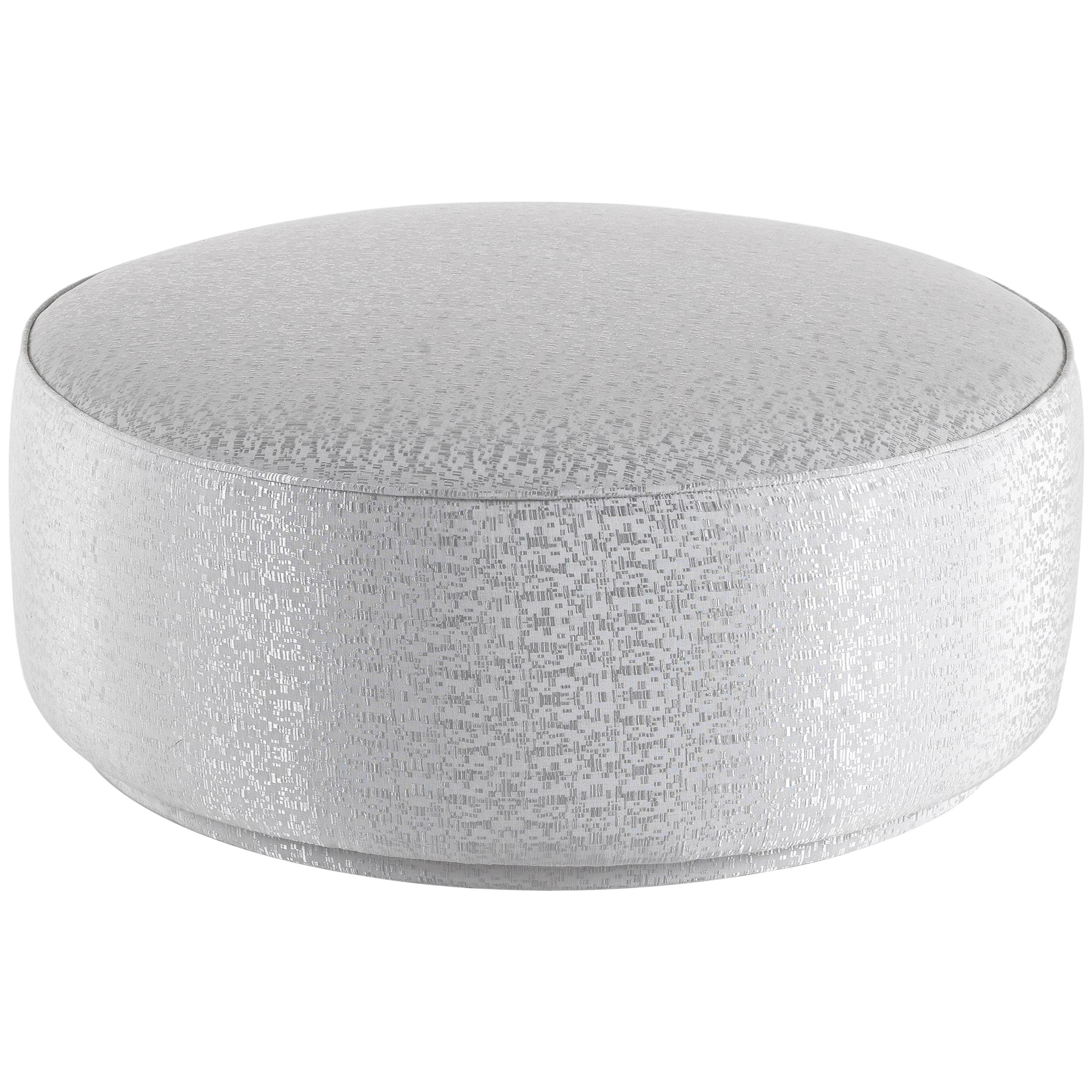 Nickey Kehoe Collection Small Round Hassock Upholstered in Boucle ...