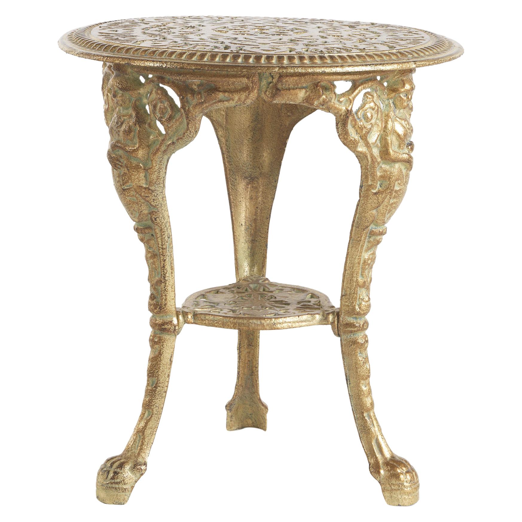 Varado, Outdoor Aluminum Side Table with Gold Finish, Made in Italy For ...