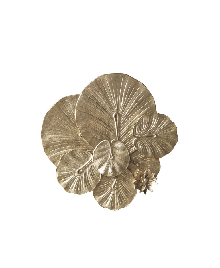 21st Century Monet Medium Side Table in Hand-chiseled Cast Brass For ...