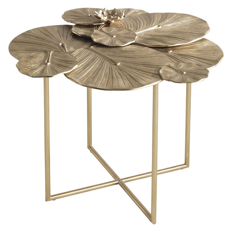 21st Century Monet Small Side Table in Hand-chiseled Cast Brass For ...