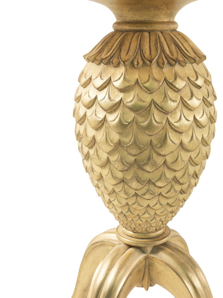 21st Century Pineapple Side Table in Hand-carved Wood with Pineapple ...