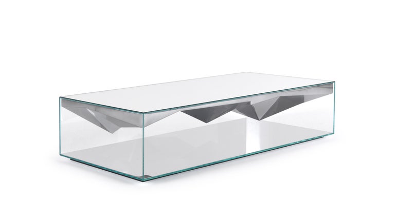 21st Century Dolmlod ‘Rectangular’ Central Table in Glass and Mirror by ...