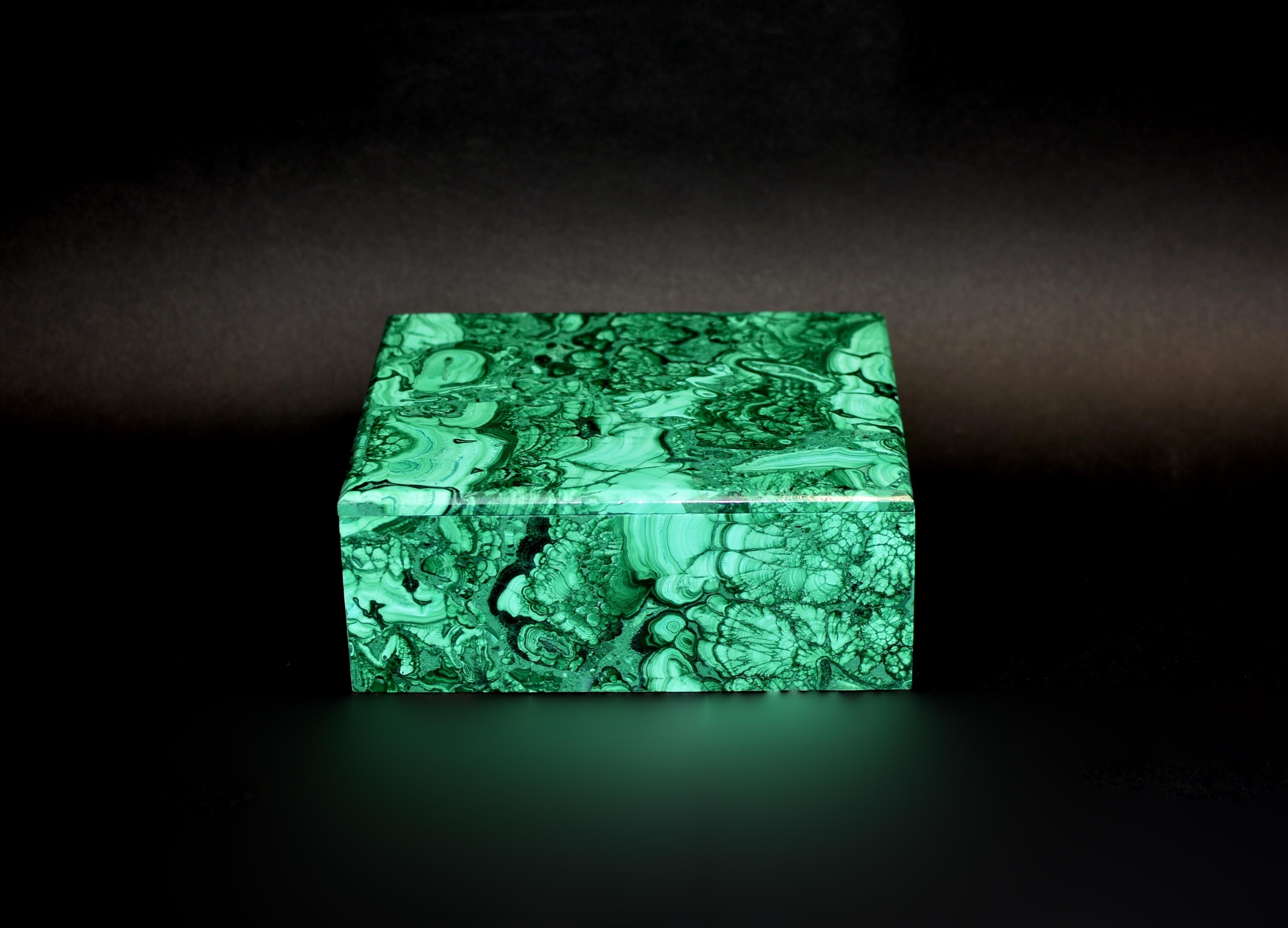 Huge Malachite Box 8" Jewelry Box For Sale at 1stDibs