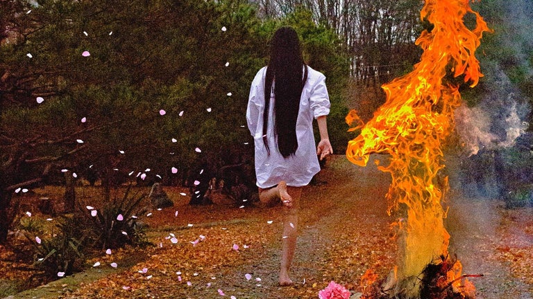 Jun Ahn - Self Portrait – Jun Ahn, Photography, Fire, Woman, Petals ...
