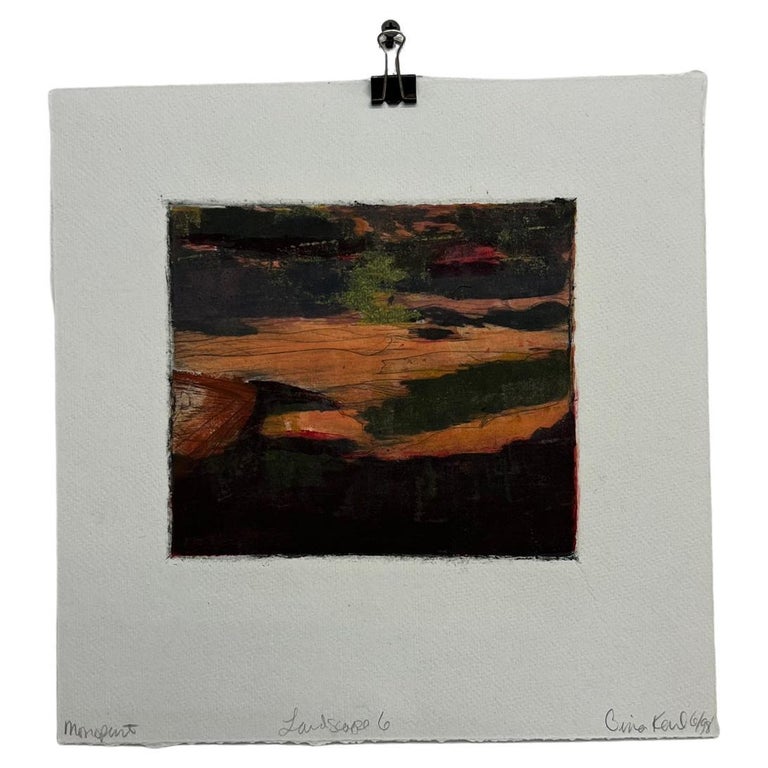 June 1998 Art by Gina Kail Monoprint Scenic Landscape 6 For Sale at 1stDibs