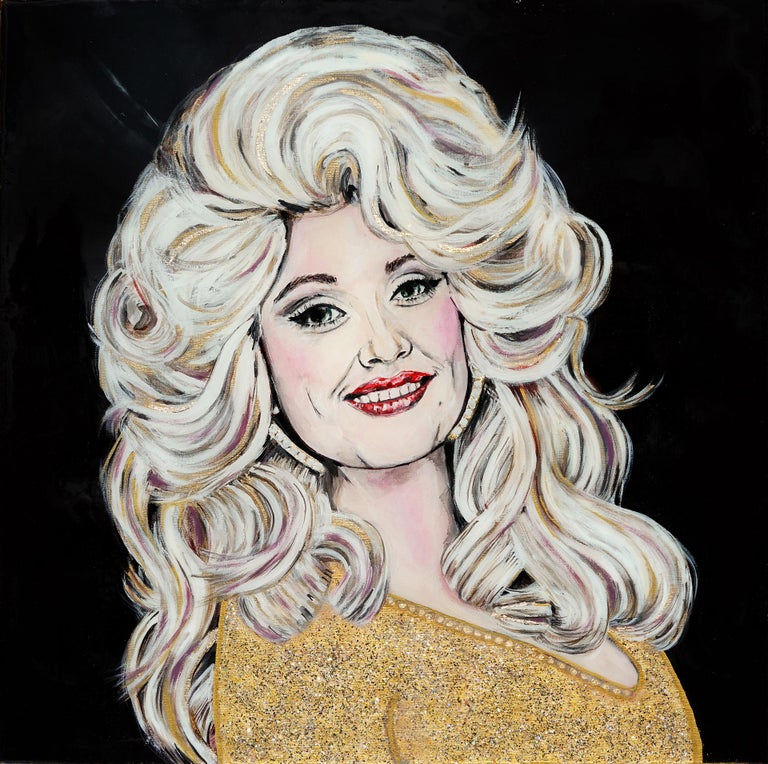June Arthur - Everyone Loves Dolly Parton, Realism, Acrylic w/Mixed ...