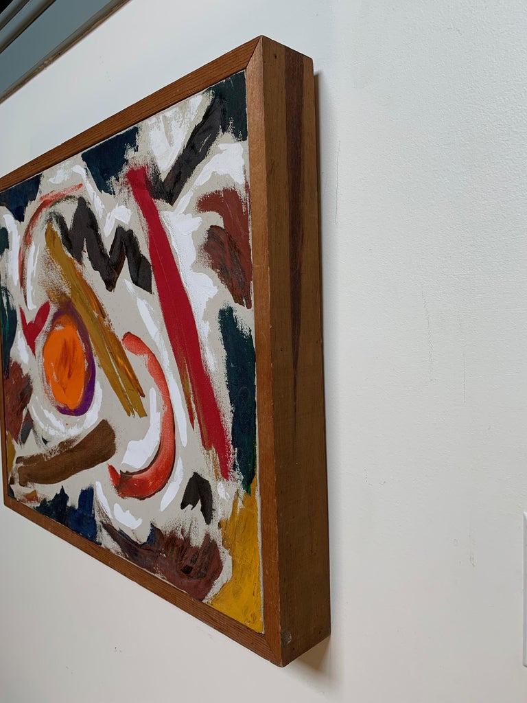 June Groff Abstract Midcentury Painting Oil on Canvas with Artist Made ...
