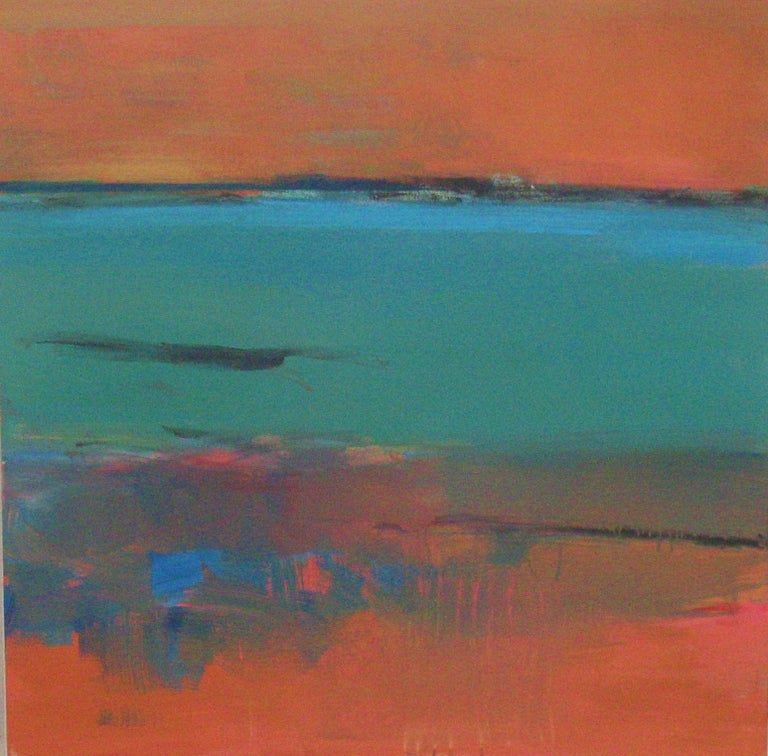 June Johnson - August On The River, Painting, Acrylic on Canvas For ...