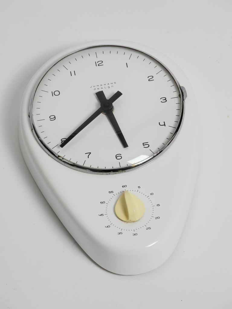 Junghans Kitchen Wall Clock by Max Bill White, Germany, 1960s For Sale ...