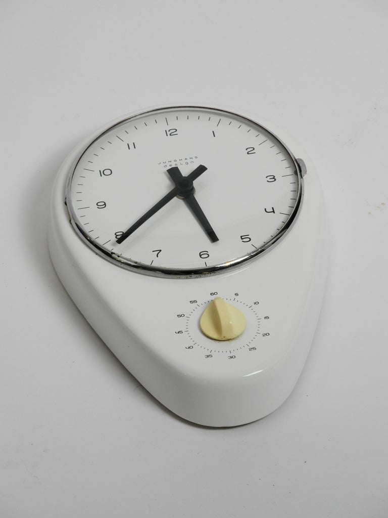 Junghans Kitchen Wall Clock by Max Bill White, Germany, 1960s For Sale ...