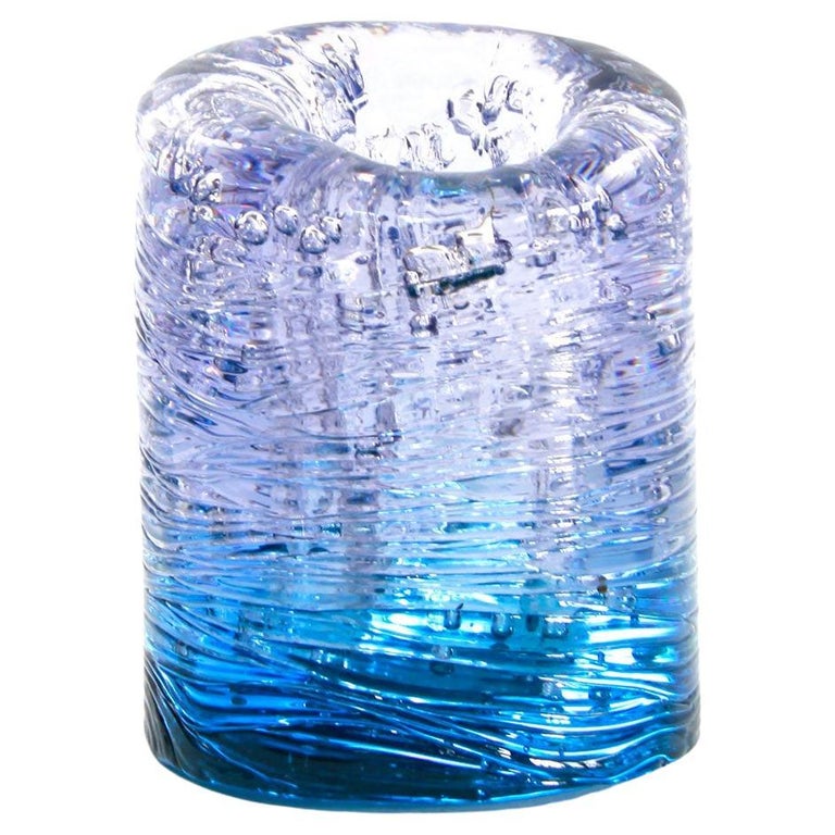 Jungle Contemporary Vase, Small Bicolor Transparent and Blue by Jacopo ...