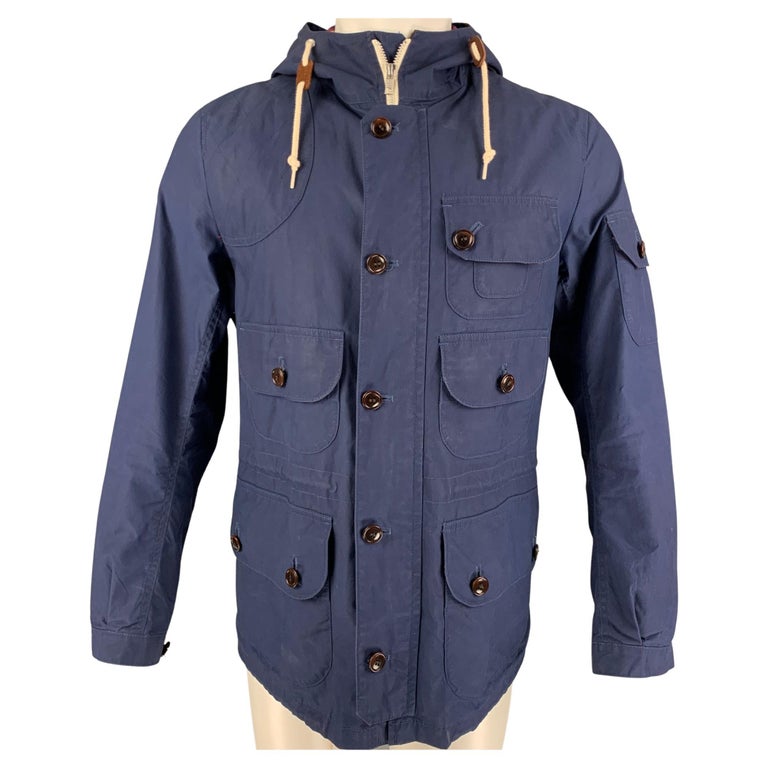 JUNYA WATANABE Size S Navy Brown Coated Canvas Nautical Jacket For Sale ...
