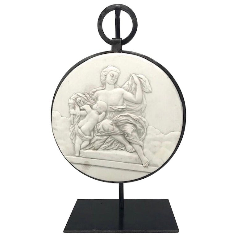 Jupiter and Venus Bas Plaster Relief with Custom Stand For Sale at 1stdibs
