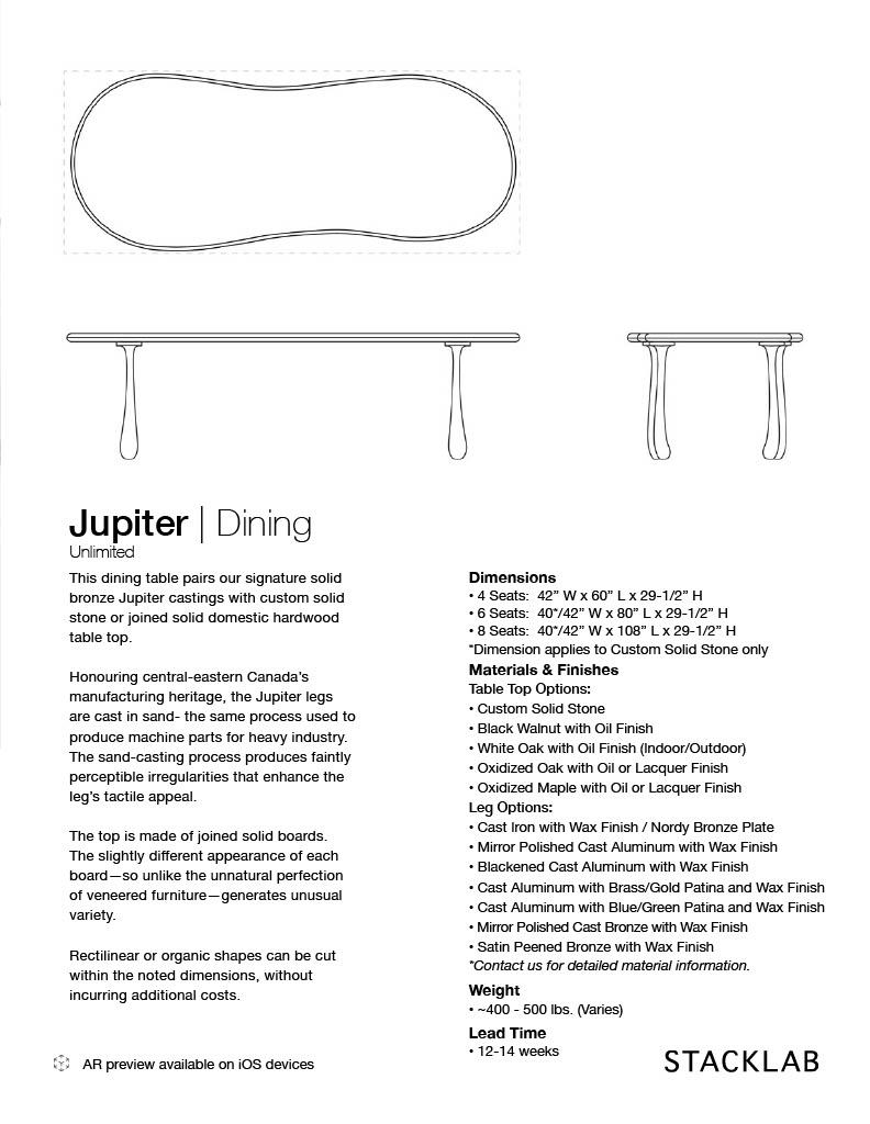 Stacklab, Jupiter - 8 Seats Dining Table with Solid Domestic Hardwood ...