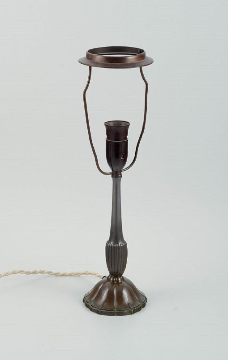 Just Andersen Table Lamp in Patinated Disco Metal, Model D56 at 1stDibs