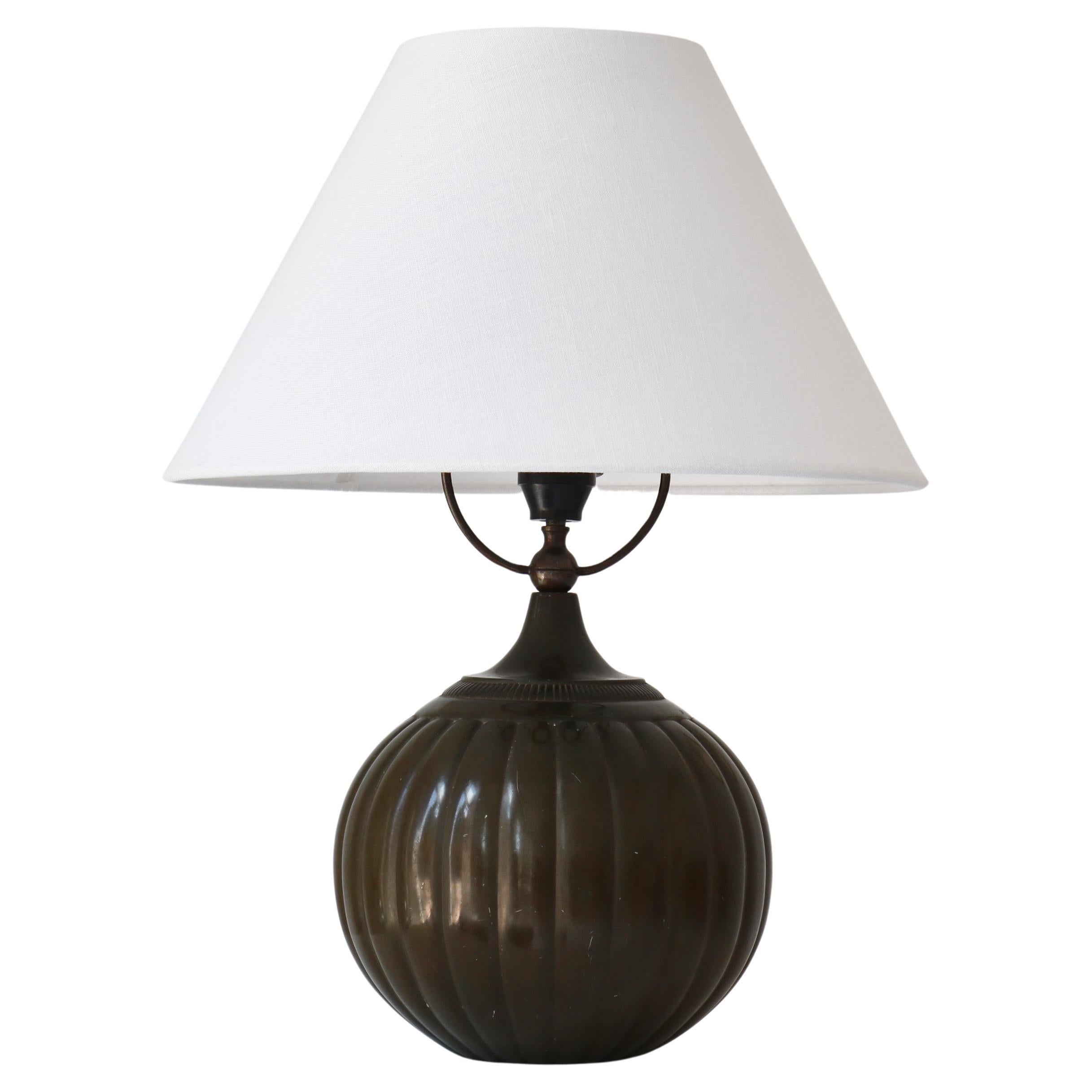 Just Andersen, Table Lamp, Disko Metal, Denmark, 1930s For Sale at 1stDibs