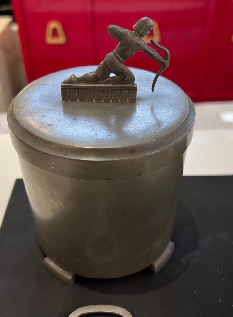 Just Andersen Danish Art Deco Pewter Set 1920 Jar Dish Bottle Opener ...